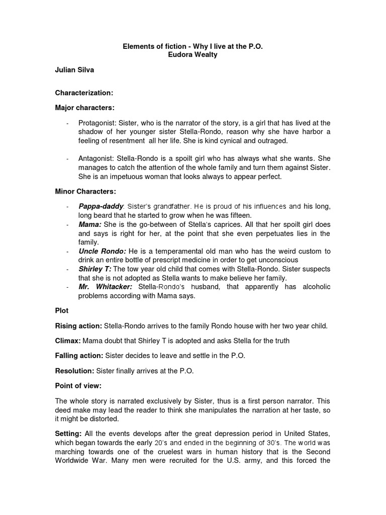 Elements of Fiction-Why I Live at The P.O. | PDF