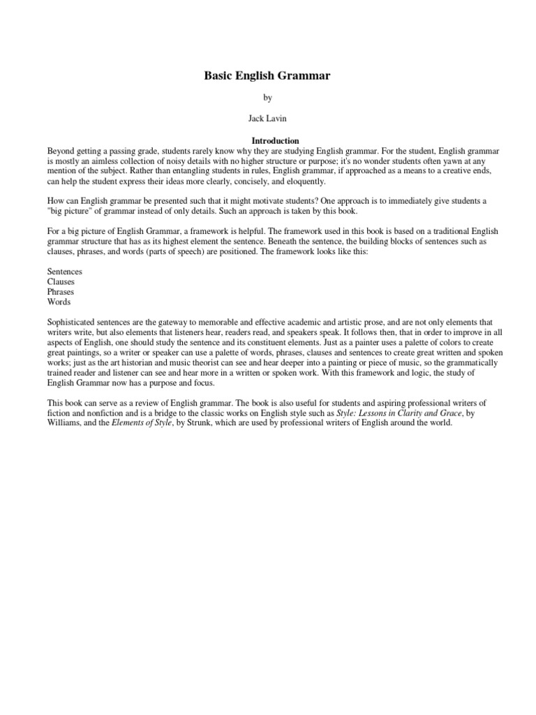 Basic English Grammar | PDF | English Grammar | Verb