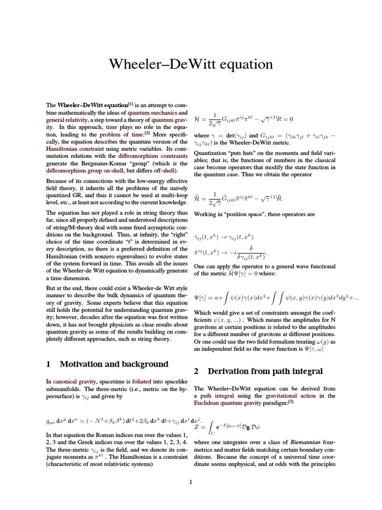 Wheeler-DeWitt Equation | PDF | Epistemology Of Science | Spacetime