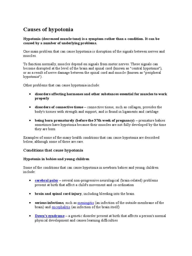 Causes of Hypotonia | Weakness | Genetic Disorder