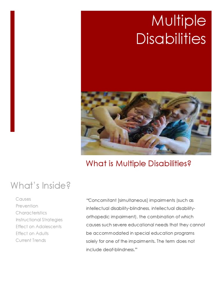 Multiple Disabilities: What's Inside? | PDF | Disability | Special ...