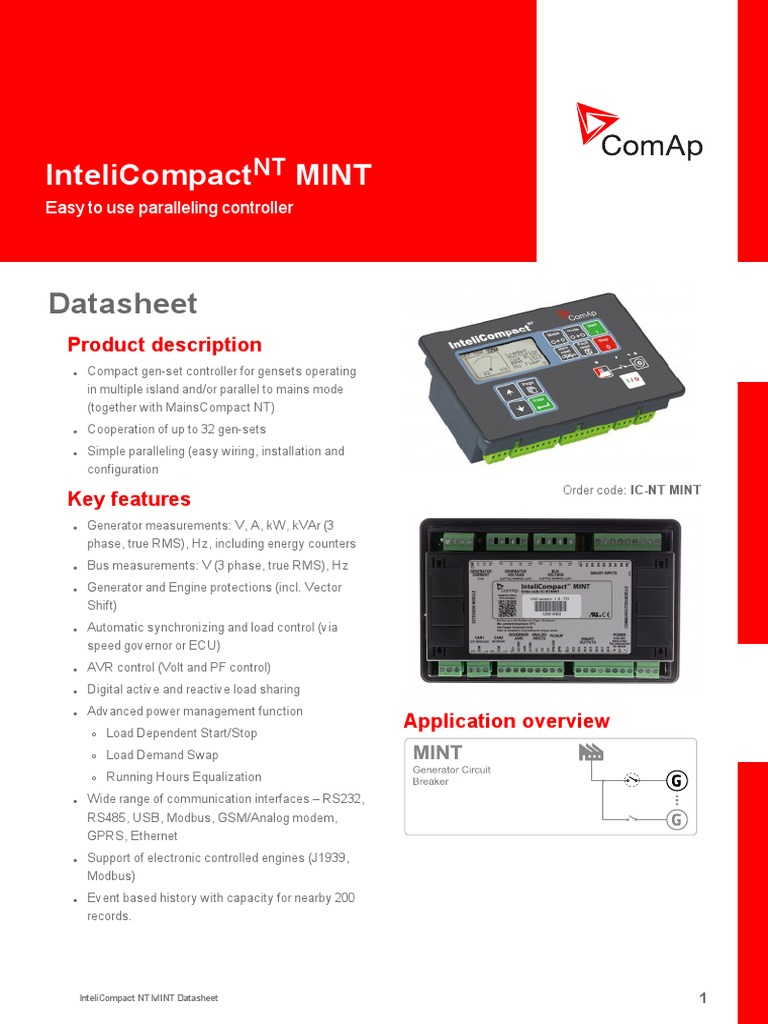 InteliCompact NT MINT Datasheet | PDF | Power Supply | General Packet Radio Service