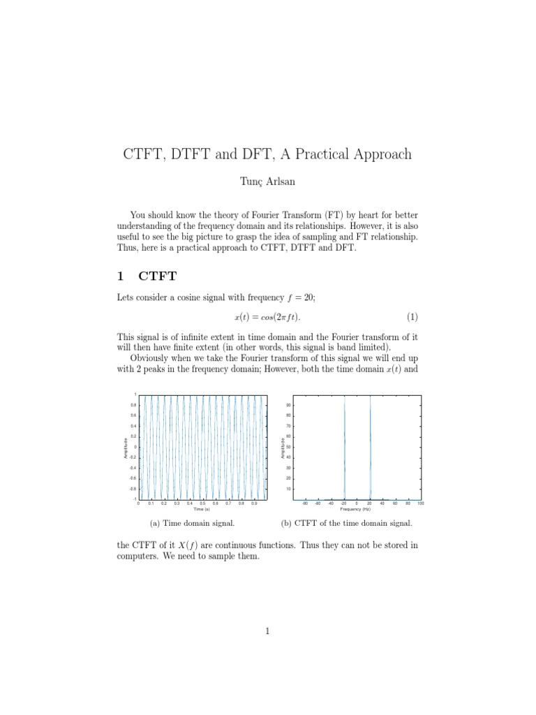 CTFT DTFT DFT | PDF | Fourier Analysis | Discrete Fourier Transform