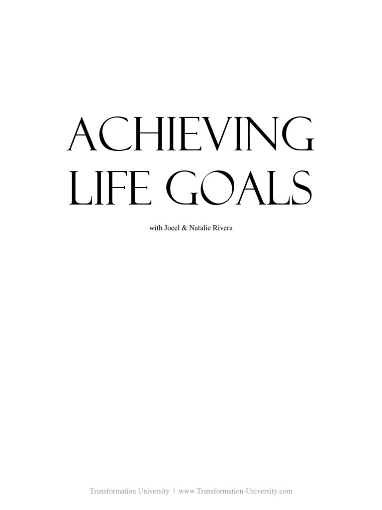 Achieving Life Goals with Joeel & Natalie | PDF | Goal | Thought