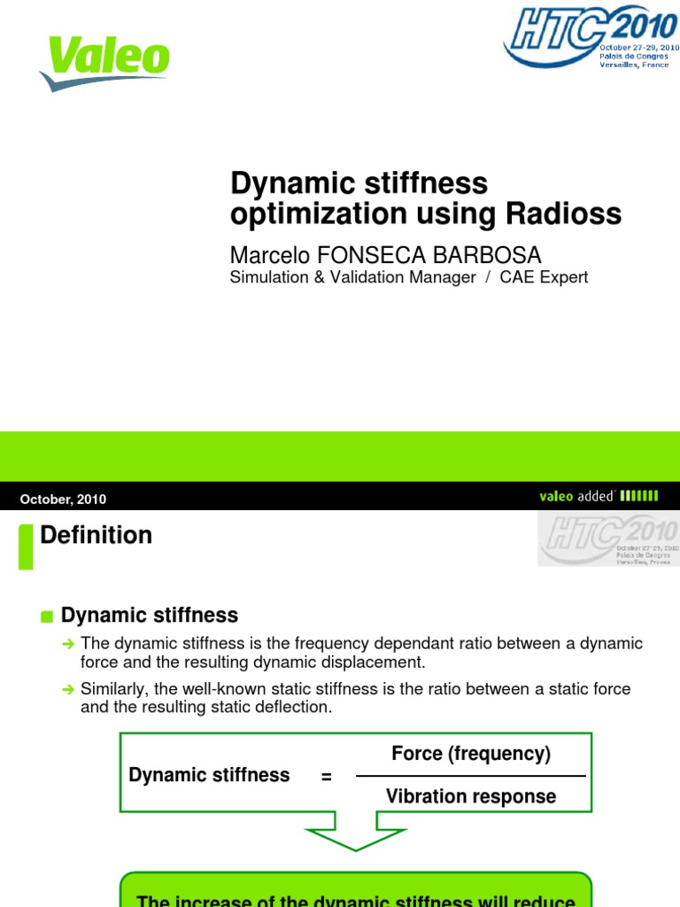 Dynamic Stiffness Optimization Using Radioss | PDF | Maxima And Minima | Mathematical Optimization