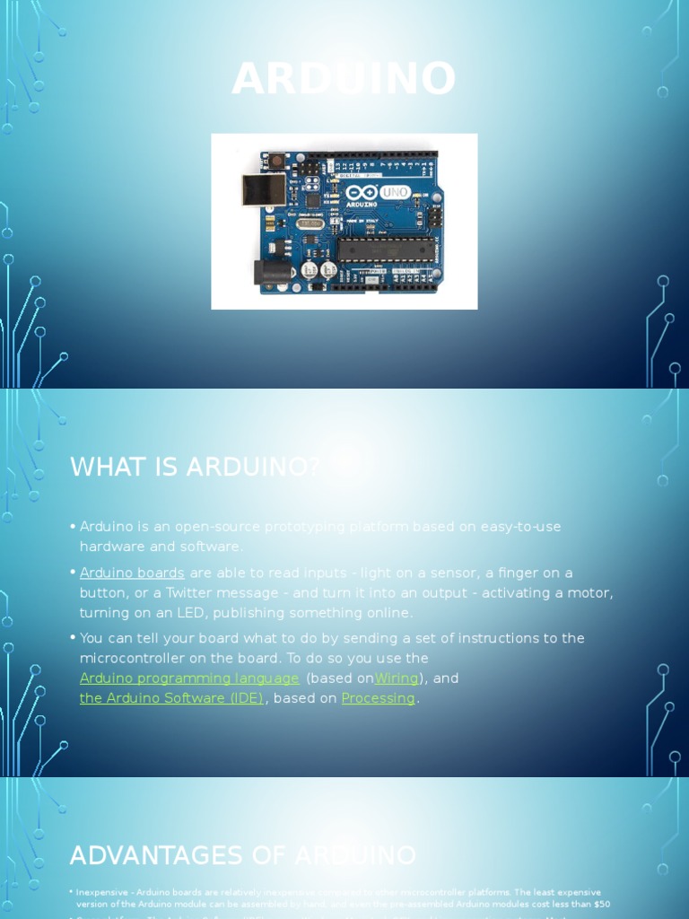Arduino Presentation | PDF | Arduino | Rgb Color Model