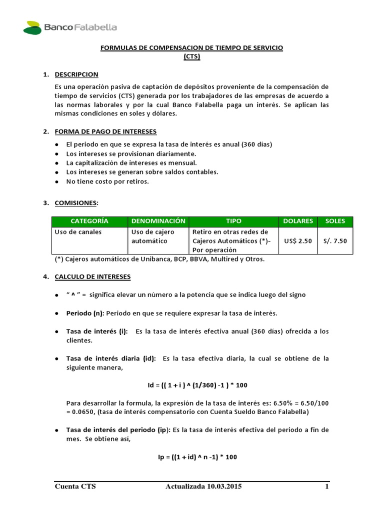 Formula Cts | Contabilidad | Bancos