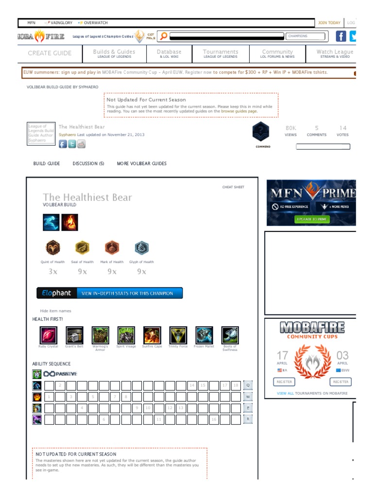 An Outdated Volibear Build Guide from MOBAFire | PDF | Essays | Science