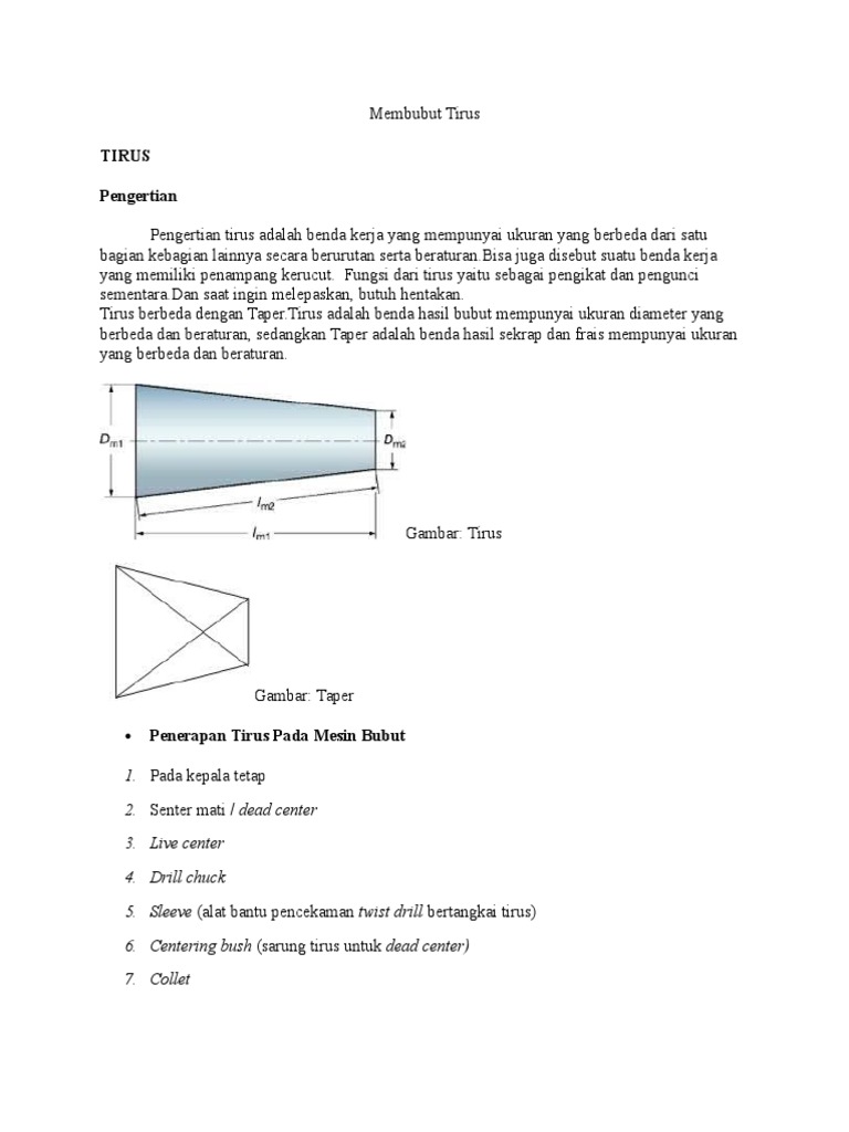 Proses Membubut Tirus | PDF | Griya & Taman