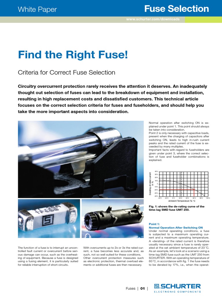 Fuse Selection Criteria Explained | PDF | Fuse (Electrical ...