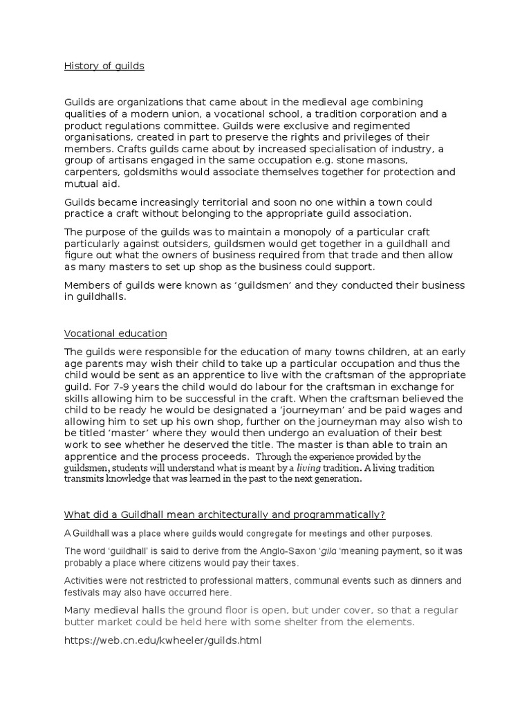 Evolution and Role of Medieval Guilds | PDF | Guild | Apprenticeship