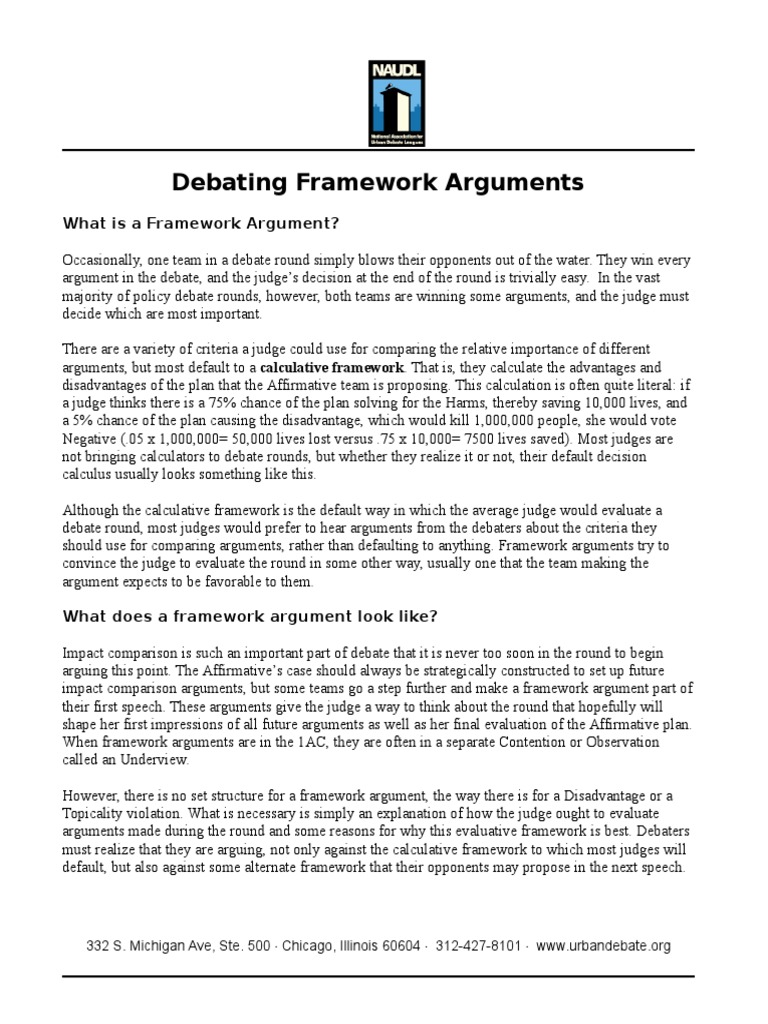 Debate Framework Arguments | Racism | Discrimination & Race Relations