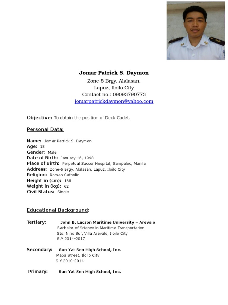 Deck Cadet Resume | PDF