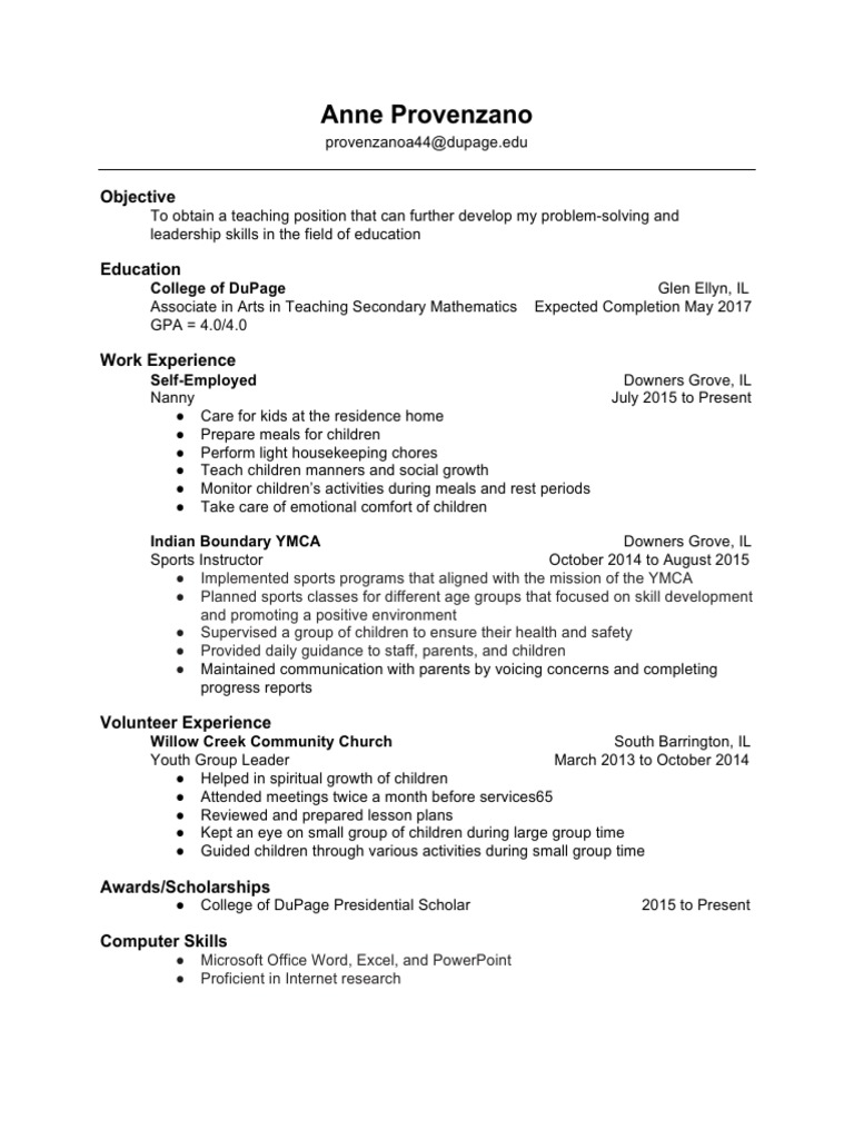 Resume-Intro To Education | PDF