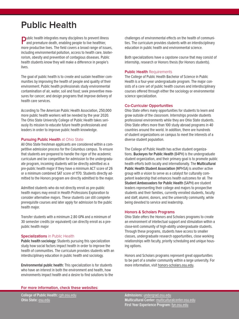 P.public Health | PDF | Public Health | Ohio State University
