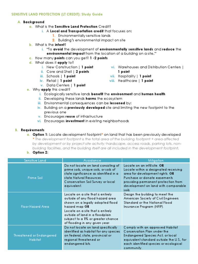 3 LT Credit 2 Sensitive Land Protection Handout | PDF | Wetland | Flood