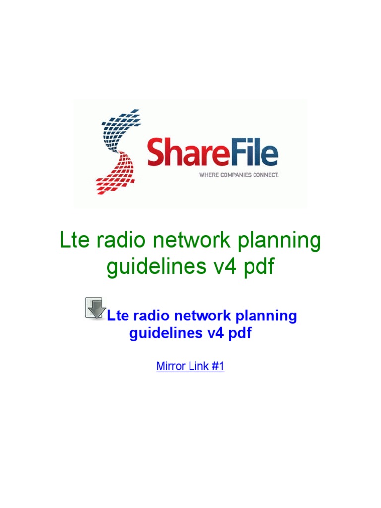 Lte Radio Network Planning Guidelines V4 Pdf Download Free Pdf Bluetooth Microsoft Windows