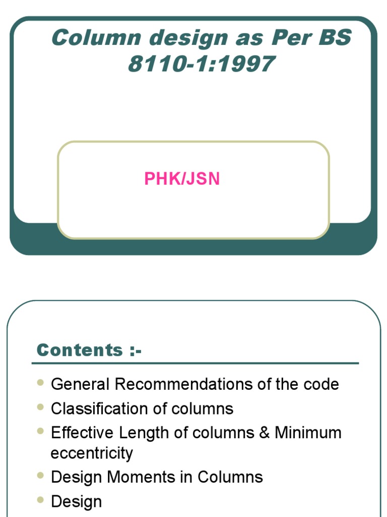 Column Design - As Per BS Code | Download Free PDF | Column | Building