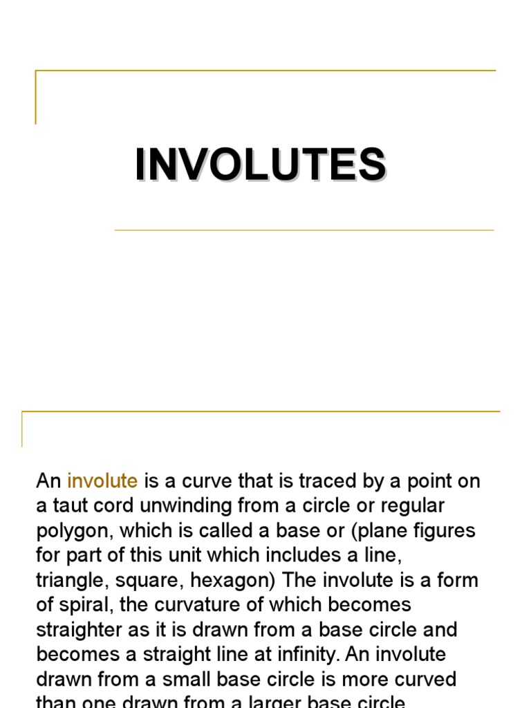 Involutes | Circle | Elementary Geometry