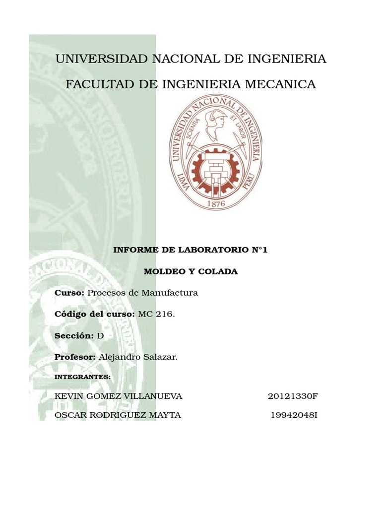 Moldeo y Colada | PDF | Fundición (metalurgia) | Aluminio