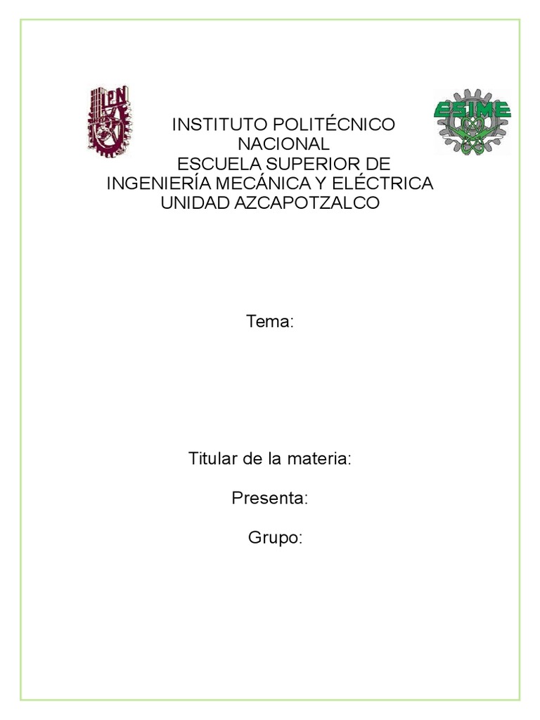 Portada Logos Ipn Esime | PDF | Ciencia y Tecnología | Ingeniería
