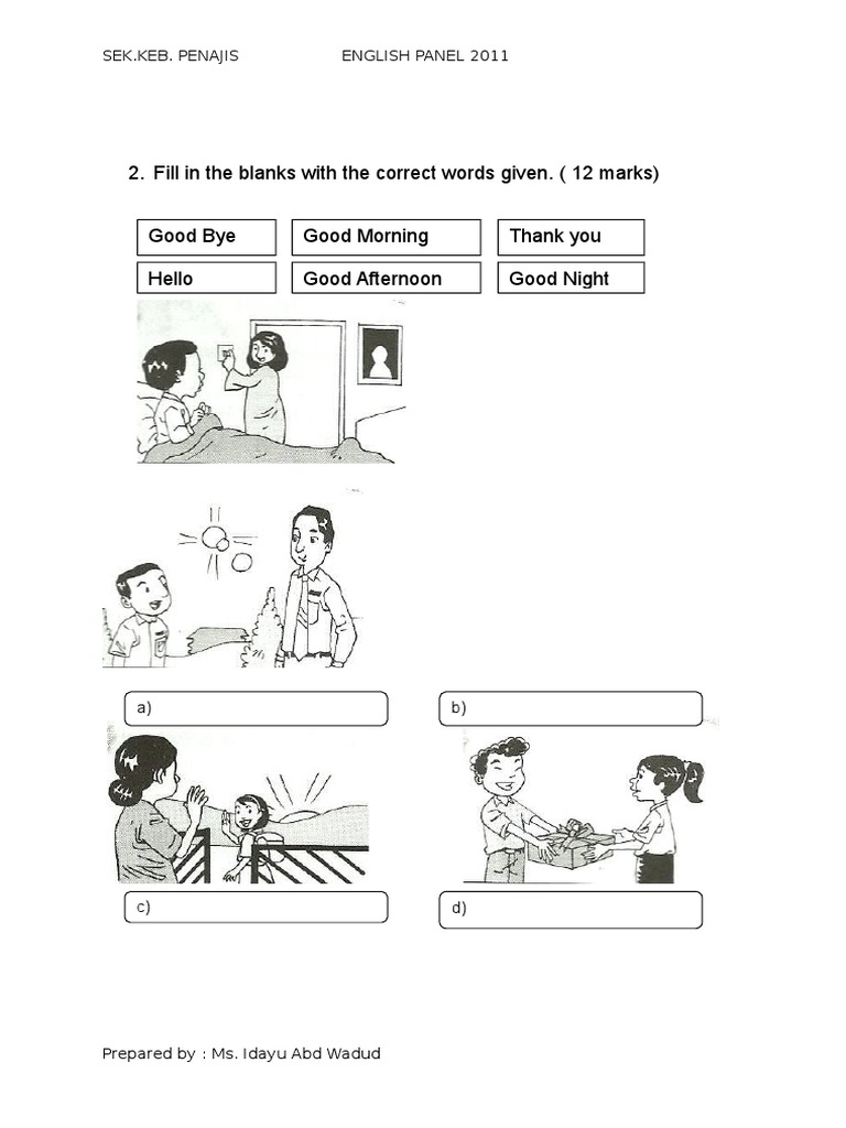 Year 2 English Test Worksheet | PDF | Home & Garden