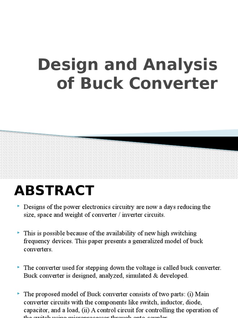 Design and Analysis of Buck Converter | PDF | Power Supply | Electrical ...