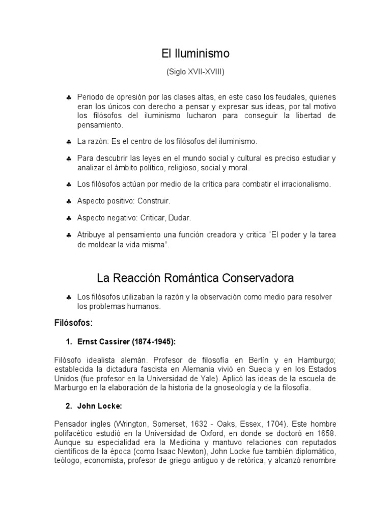 El Iluminismo | PDF | Immanuel Kant | John Locke
