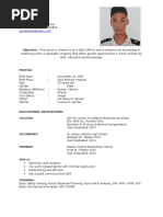 Deck Cadet Resume and Application | PDF