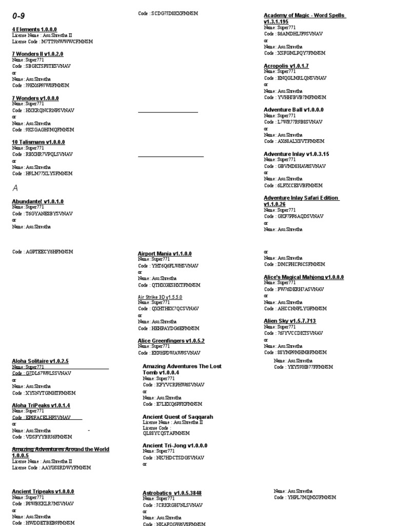 Serial Number Gamehouse New | PDF | Games Of Mental Skill | Leisure