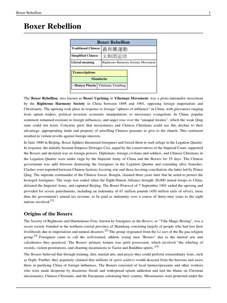 Boxer Rebellion | PDF | Qing Dynasty | Military