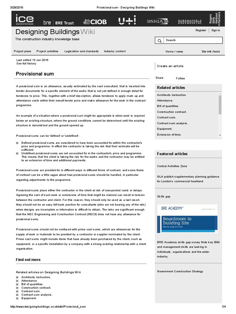 Provisional Sum - Designing Buildings Wiki | General Contractor | Architect