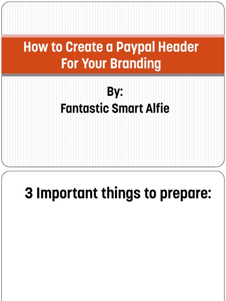 How To Create A Paypal Header | PDF