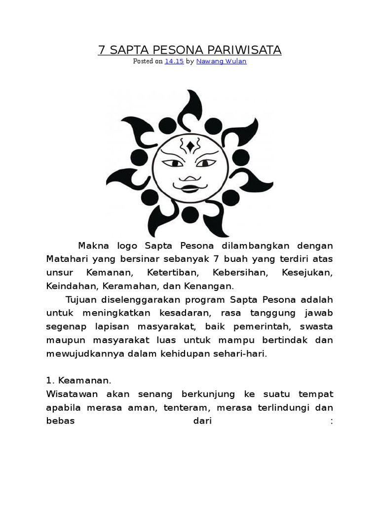 Sapta Pesona Pariwisata | PDF