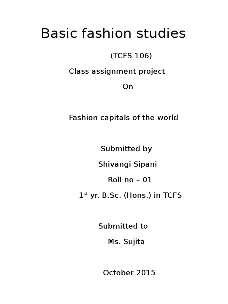 Fashion Capitals Overview | PDF | Fashion | Cultural Trends