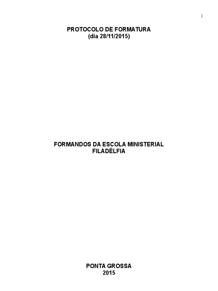 Protocolo de Formatura | PDF