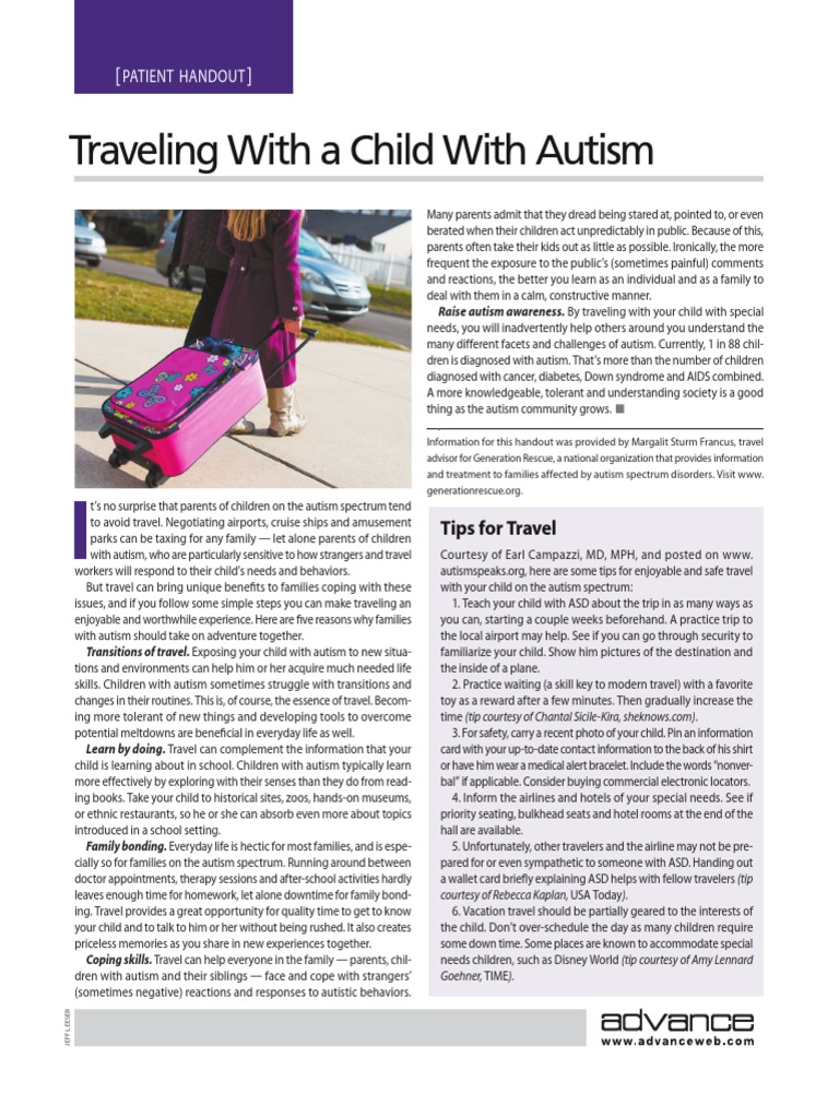 Travel Tips for Families with Autism | PDF | Wellness
