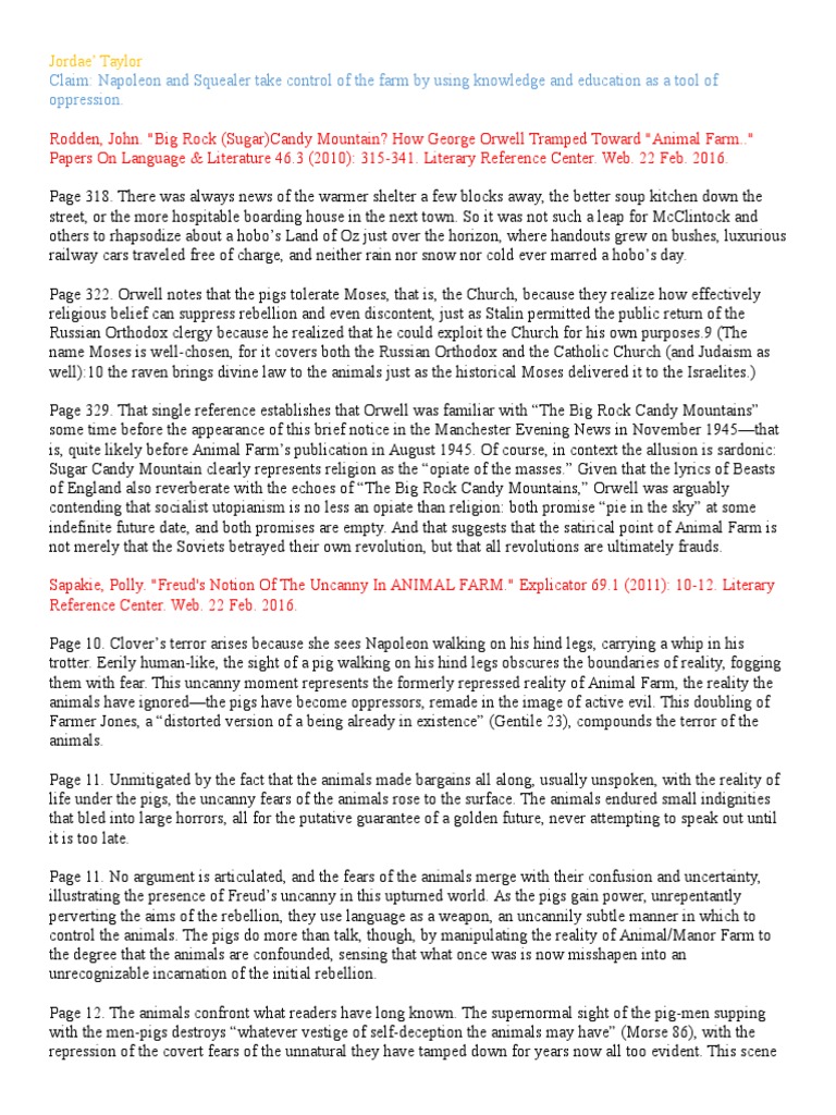 Orwell's Animal Farm: Power & Language | PDF | Karl Marx | George Orwell