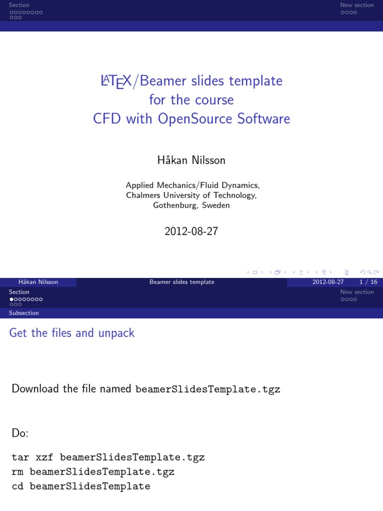 Beamer Slides Template | PDF | Te X | Portable Document Format