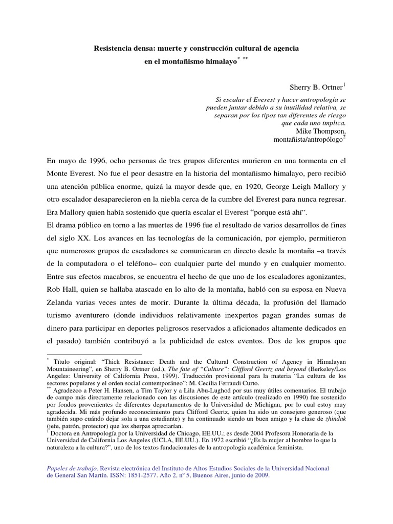 Sherry B. Ortner | PDF | el Monte Everest | Michel Foucault