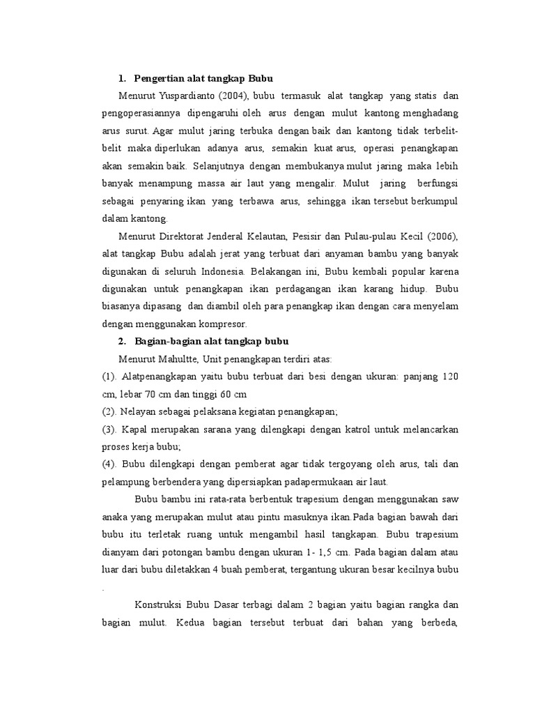 Pengertian Alat Tangkap Bubu Fix | PDF | Ilmu Sosial