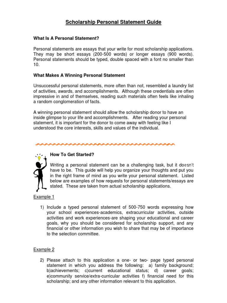 Personal Statement. Student Guide College Day PDF | PDF | Academic ...