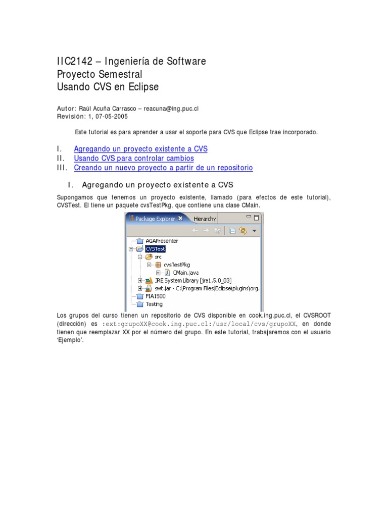 CVS Eclipse | PDF | Control de versiones | Informática