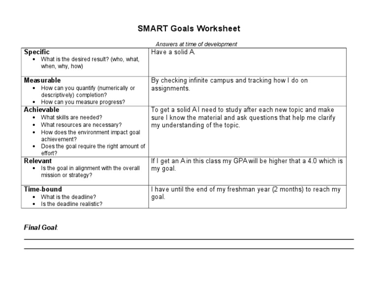 Smart Goals Unit 8 | PDF | Career & Growth | Self-Improvement