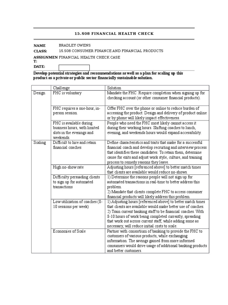Financial Health Check Strategies Guide | PDF