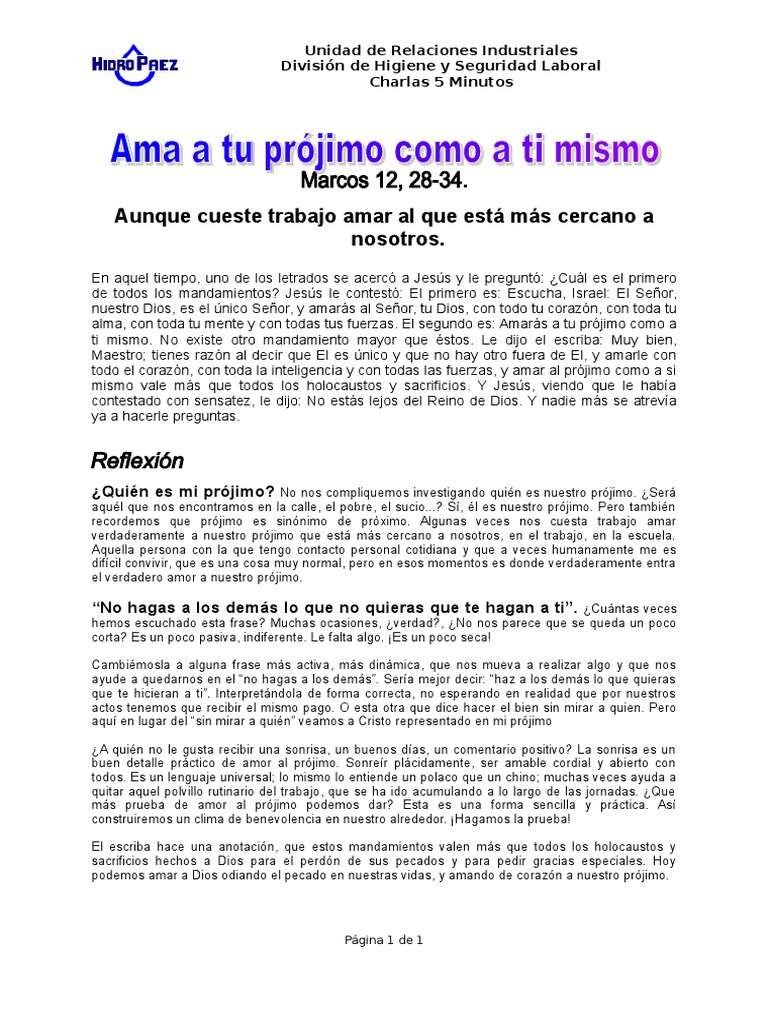Ama A Tu Prójimo Como A Ti Mismo | PDF | Pecado | Amor