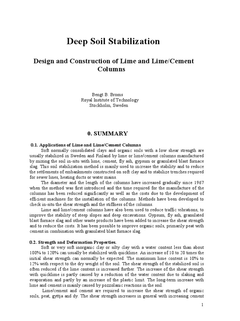 Lime Columns | PDF | Deep Foundation | Soil