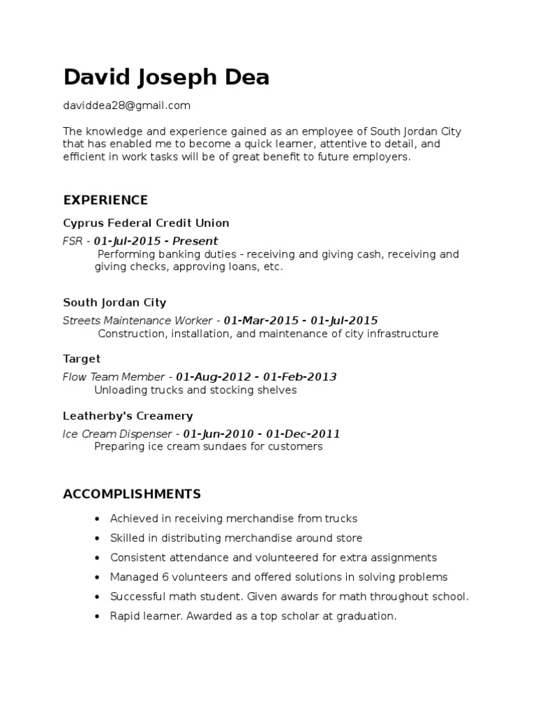 Davids Resume | PDF | Career & Growth | Business