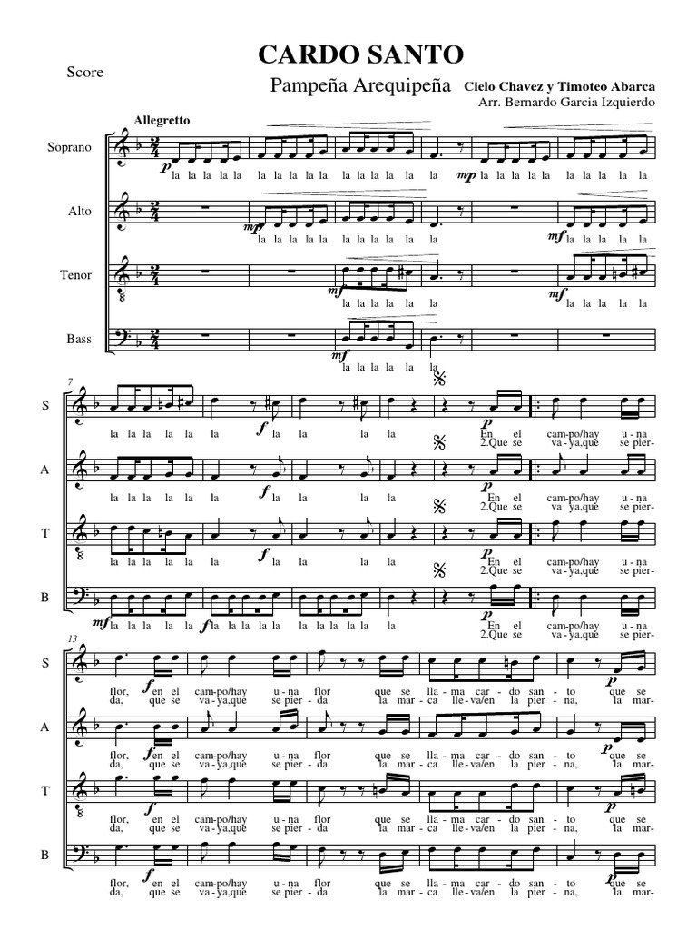 Cardo Santo en Re | PDF