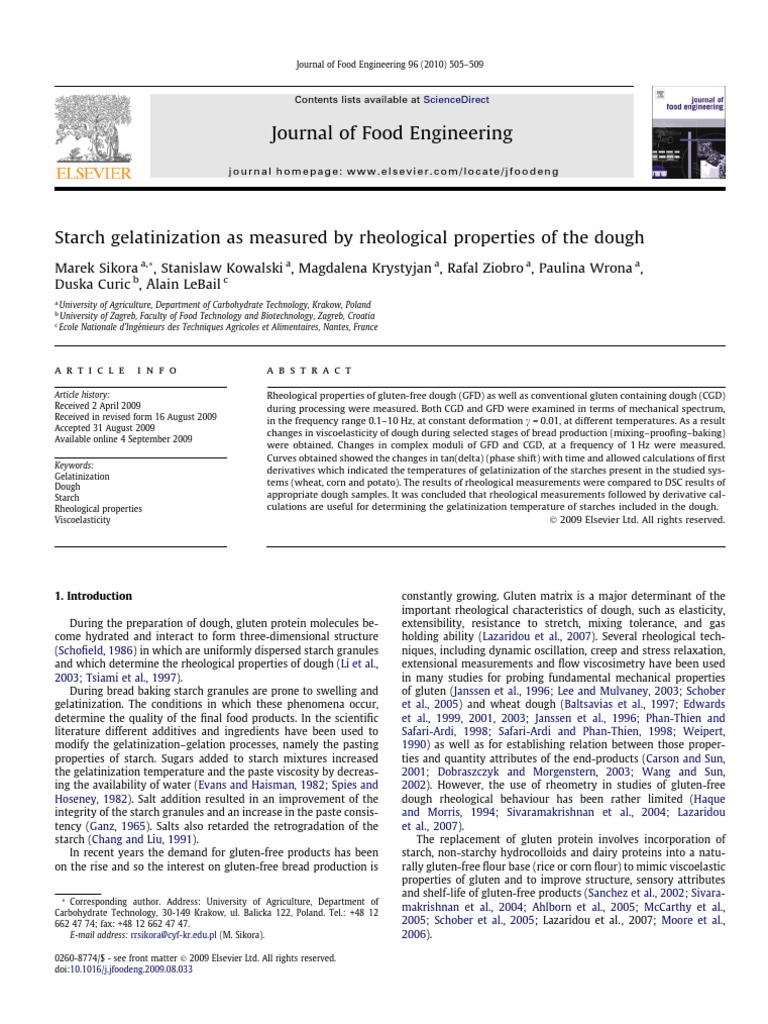 Journal of Food Engineering | PDF | Breads | Dough